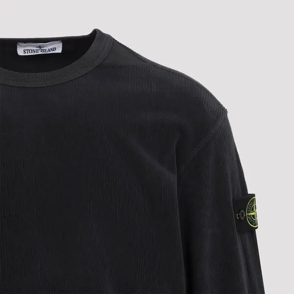 Stone Island Ribbed Cotton Sweatshirt - Gray