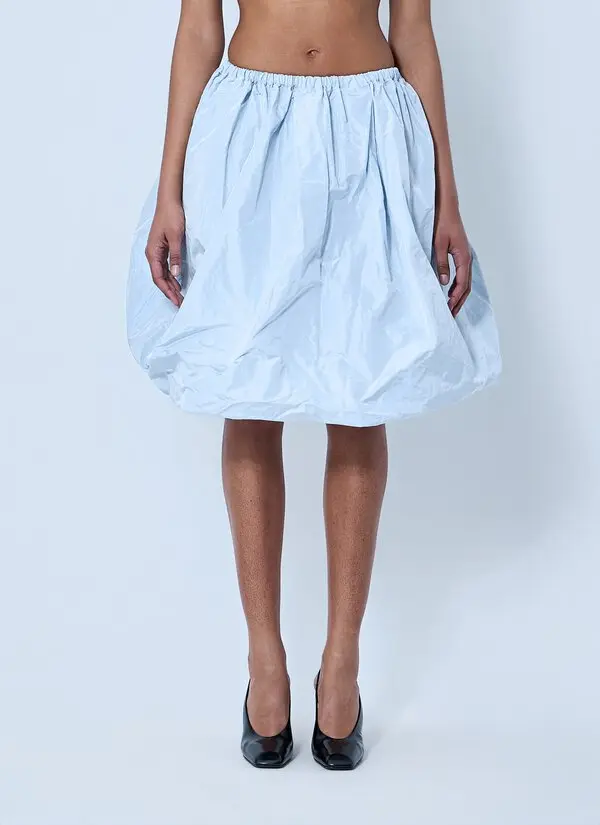Prada Balloon Skirt In Structured Fabric - Blue