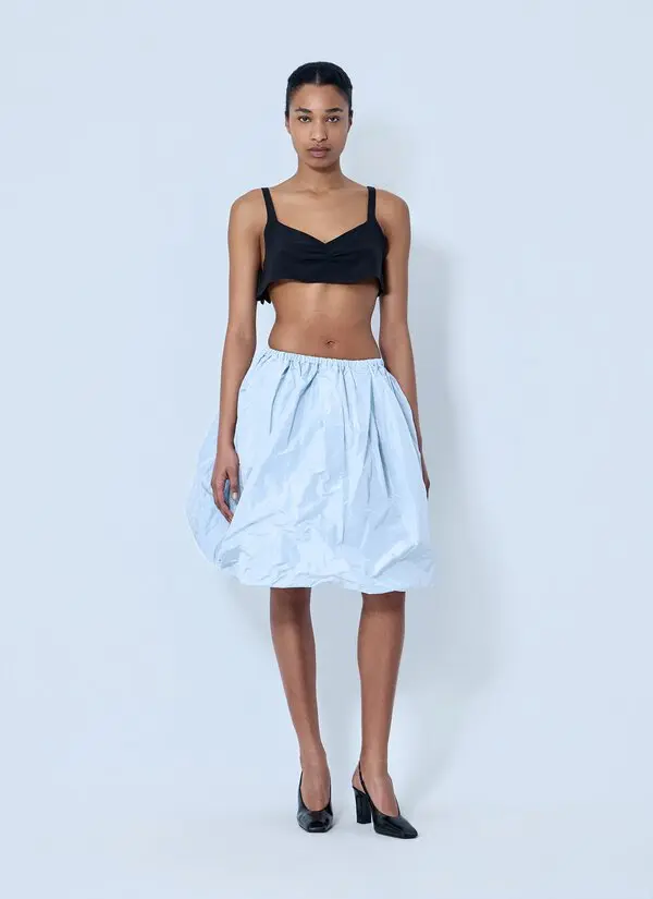 Prada Balloon Skirt In Structured Fabric - Blue