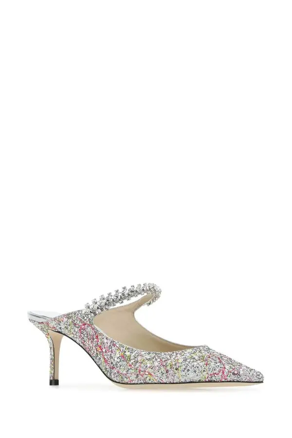 JIMMY CHOO Embellished Leather Bing 65 Mules