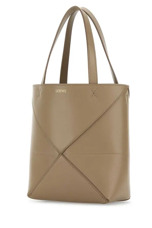Loewe Beige Leather Mini Puzzle Fold Handbag