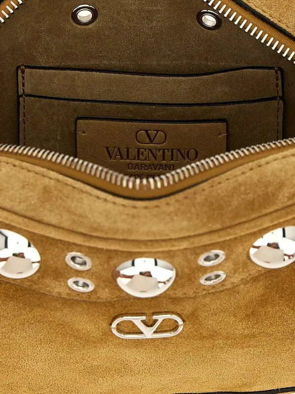 Valentino Garavani Nellcôte Suede Crossbody Bag - Cream