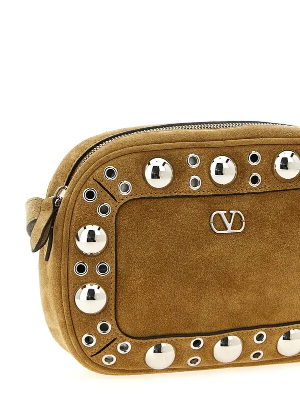 Valentino Garavani Nellcôte Suede Crossbody Bag - Cream