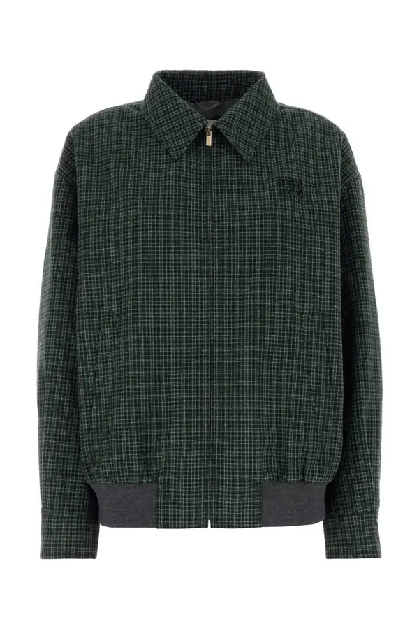 Miu Miu Embroidered Flannel Jacket - Multicolor