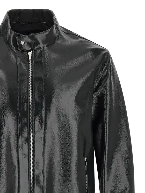 Fendi Lacquered Leather Biker Blouson
