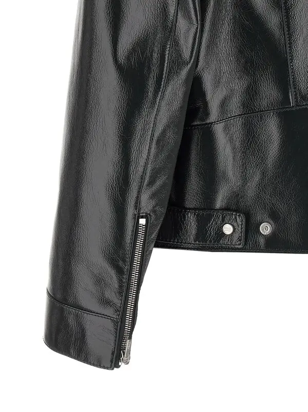 Fendi Lacquered Leather Biker Blouson