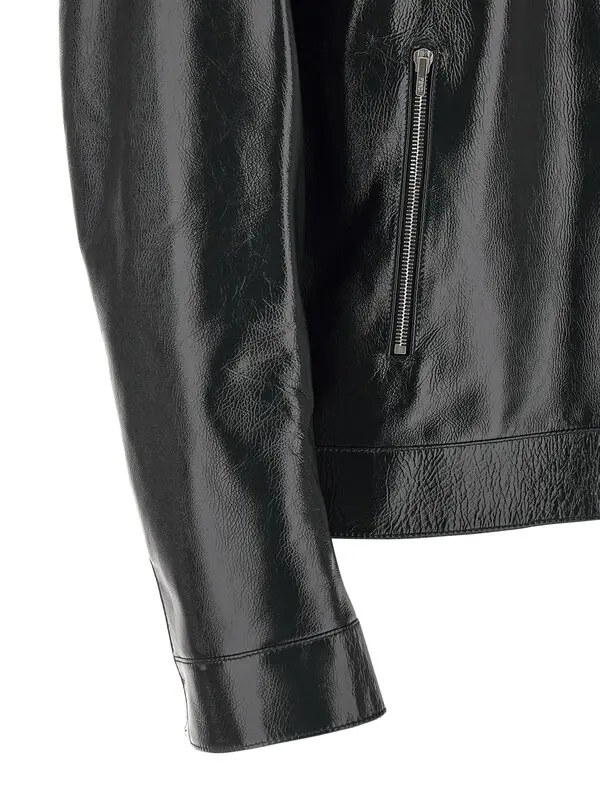 Fendi Lacquered Leather Biker Blouson