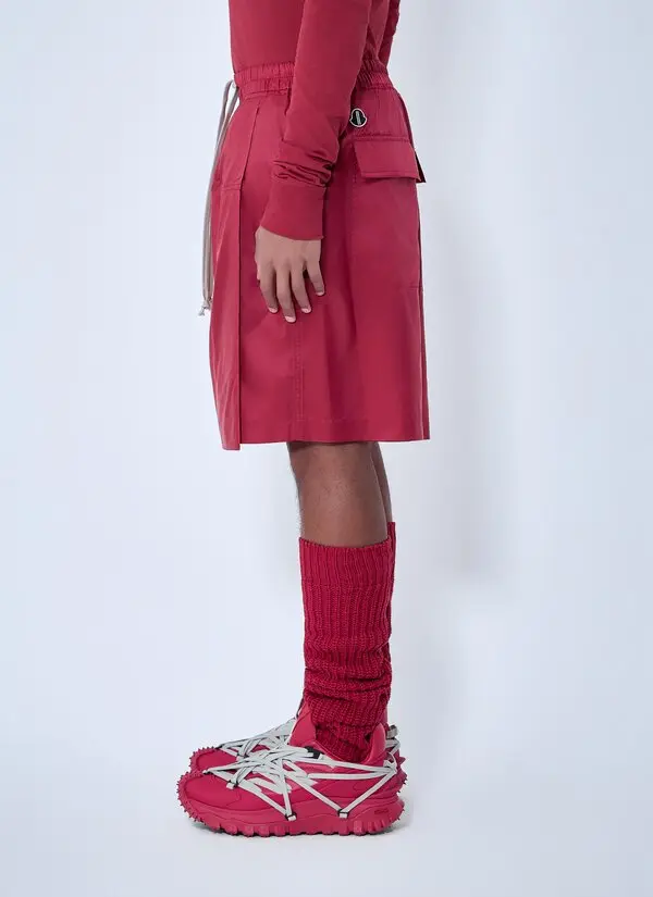 Moncler Rick Owens Drawstring Midi Kilt Shorts