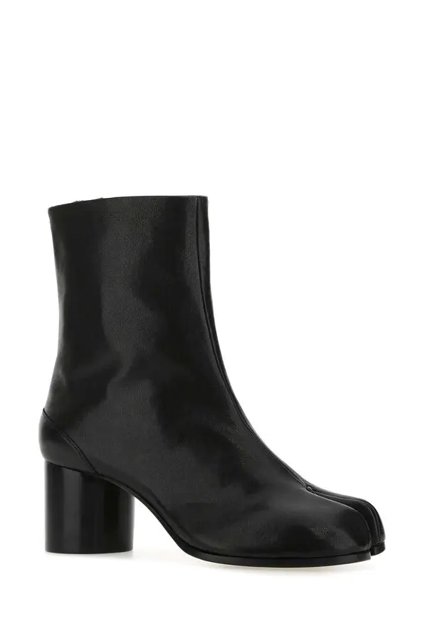 MAISON MARGIELA Leather Tabi Ankle Boots - Black