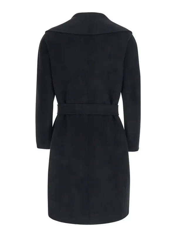 Max Mara S 'messi' Coat With Front Belt Closure In Wool For - Black
