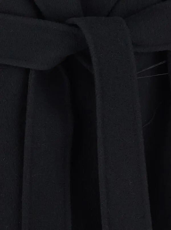 Max Mara S 'messi' Coat With Front Belt Closure In Wool For - Black