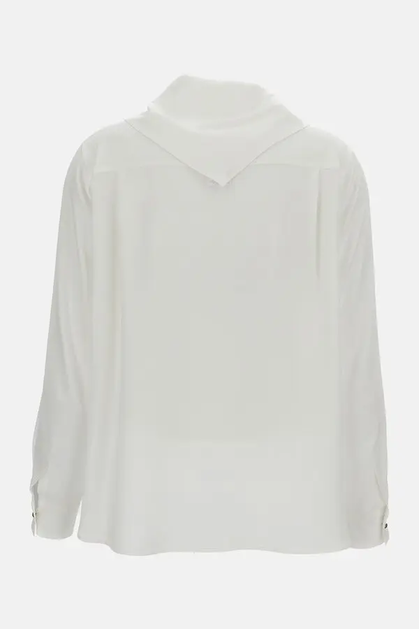 Max Mara Tie Neck Scarf Silk Shirt