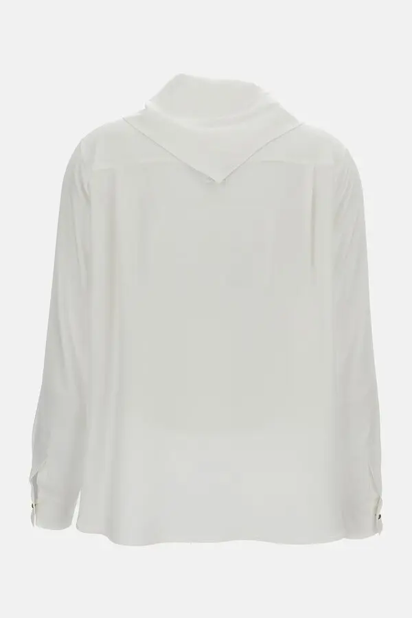 Max Mara Tie Neck Scarf Silk Shirt - Multicolor