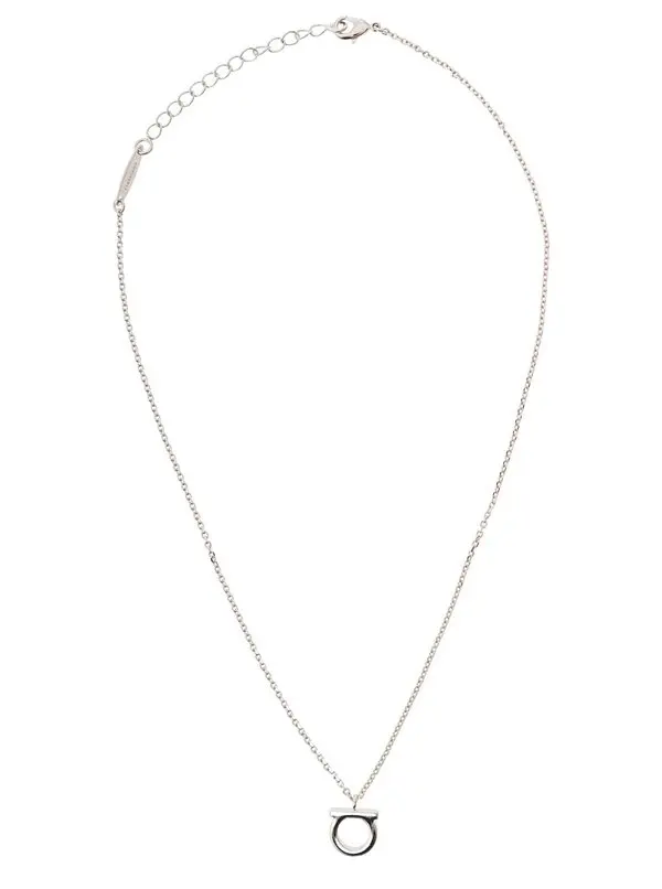 FERRAGAMO Necklace With Gancini Charm In -colored Brass For - Silver