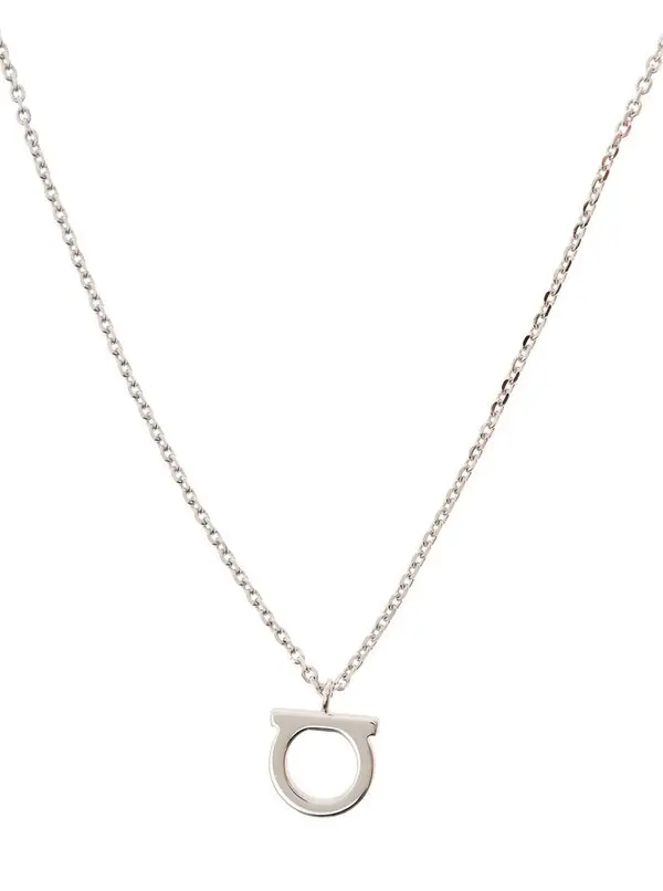 FERRAGAMO Gancini Charm Necklace - Silver