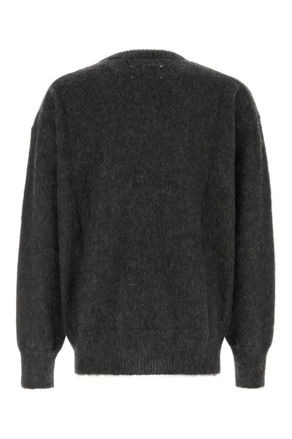 MAISON MARGIELA Graphite Wool Blend Oversize Sweater - Gray
