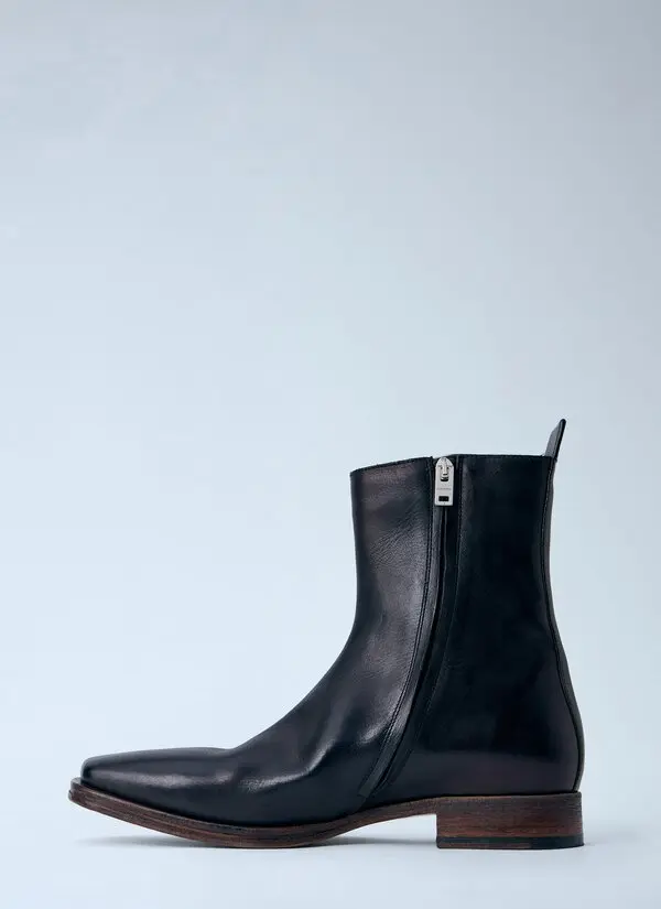 Acne Studios Leather Ankle Boots - Black