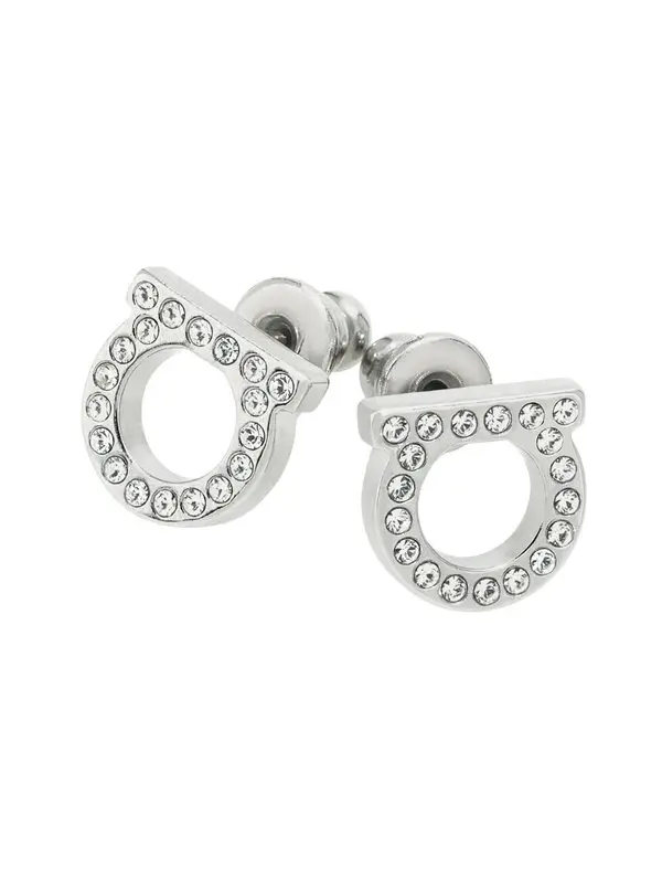 FERRAGAMO Gancini Brass Earrings - Silver
