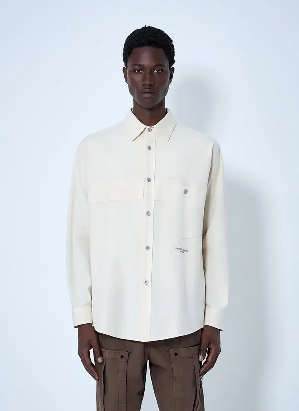Stone Island Long Sleeve Cotton Button-down Shirt - Multicolor