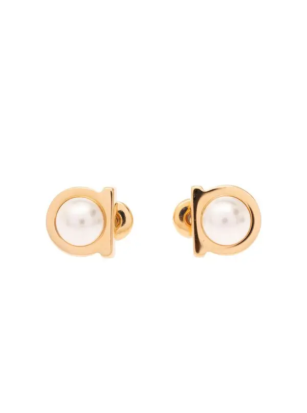 FERRAGAMO Brass And Glass Stud Earrings - Multicolor