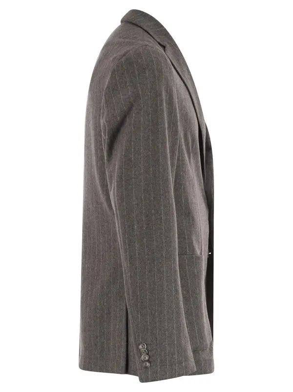 BOSS Slim-fit Blazer In Stretch Striped Flannel