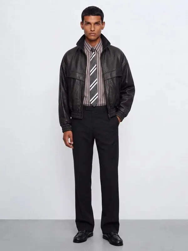 Saint Laurent Striped Cotton Poplin Shirt - Brown