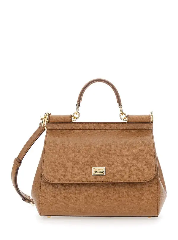 Dolce & Gabbana My Sicily Grained Leather Handbag - Brown