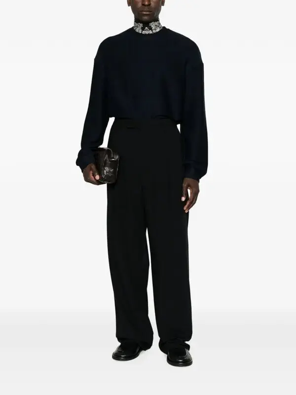 Giorgio Armani Oversized Trousers In Virgin Wool Crepe