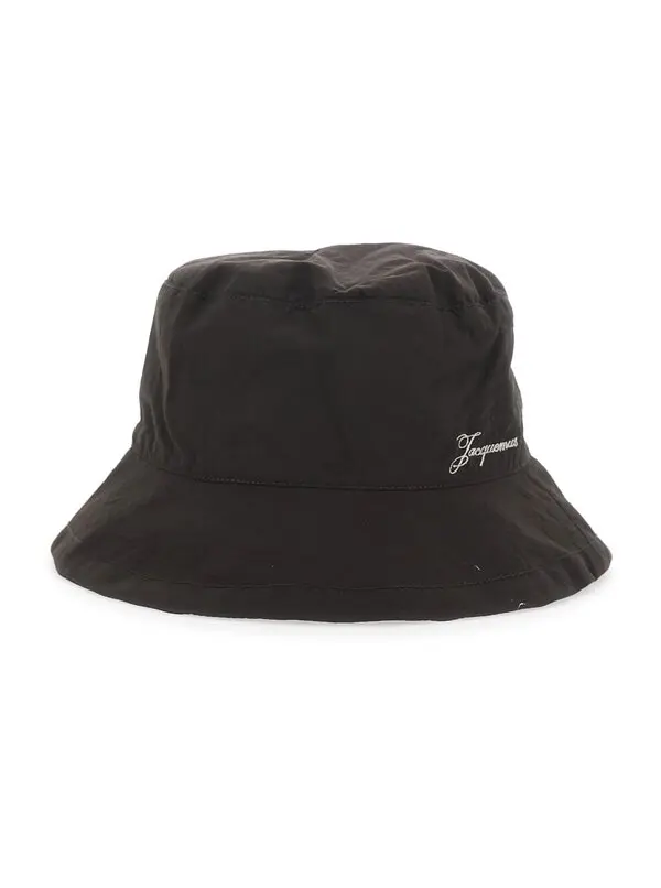 Jacquemus Le Bob Baluchon' Brown Hat With Logo Lettering In Tech Fabric - Multicolor