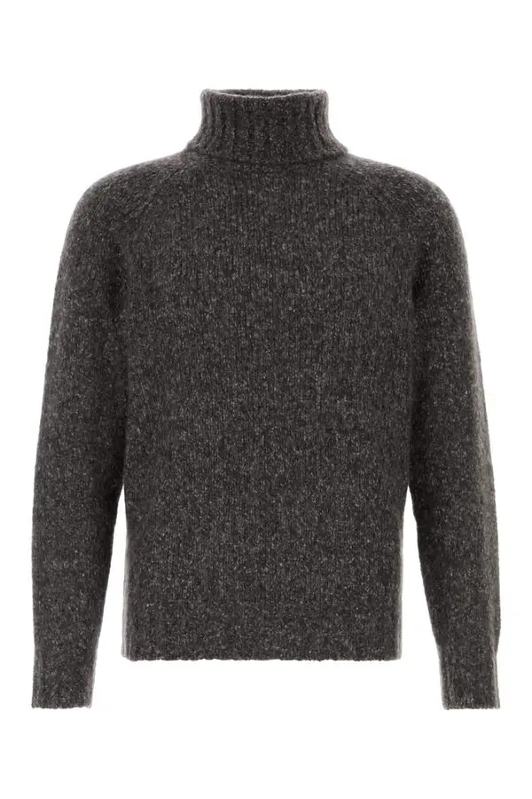 Brunello Cucinelli Melange Dark Grey Cashmere Blend Sweater - Gray