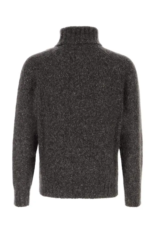 Brunello Cucinelli Melange Dark Grey Cashmere Blend Sweater - Gray
