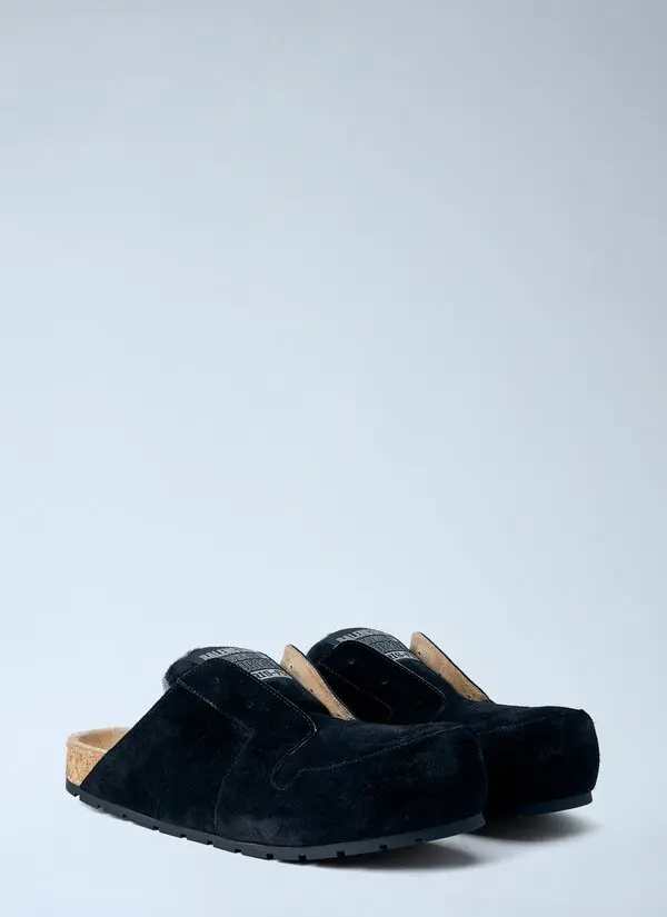 Balenciaga Suede Dumbo Mules - Black