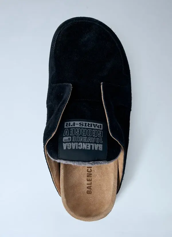 Balenciaga Suede Dumbo Mules - Black