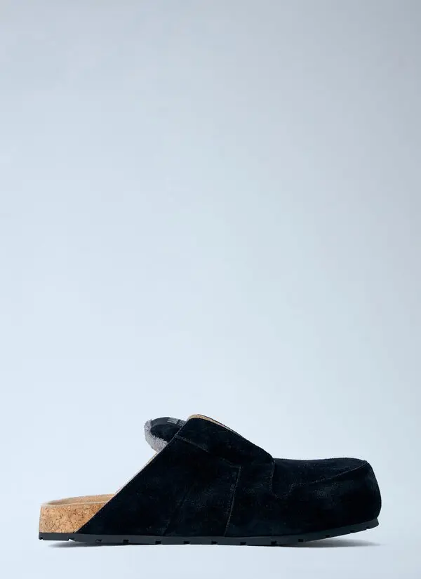Balenciaga Suede Dumbo Mules - Black