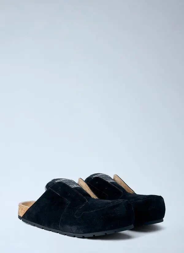 Balenciaga Suede Dumbo Mules - Black