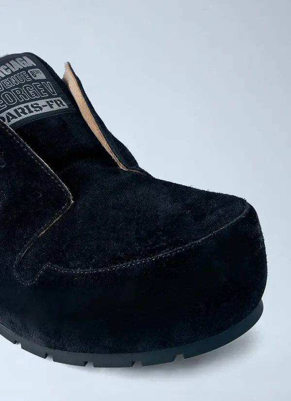 Balenciaga Suede Dumbo Mules - Black