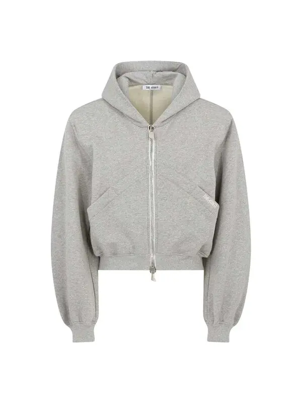 Attico Cotton Heathered Sweatshirt - Gray