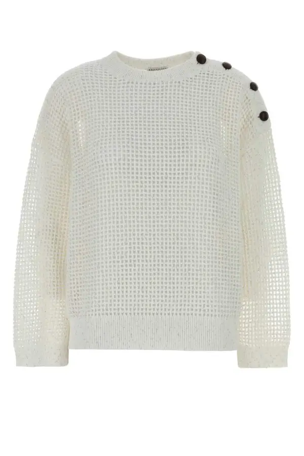 Brunello Cucinelli Crochet Sweater - White