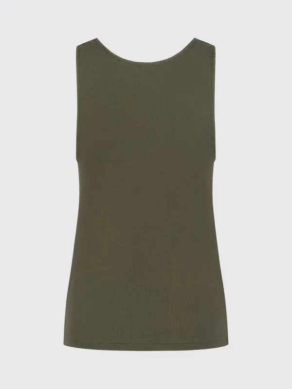 Saint Laurent Cotton Ribbed Tank Top - Green