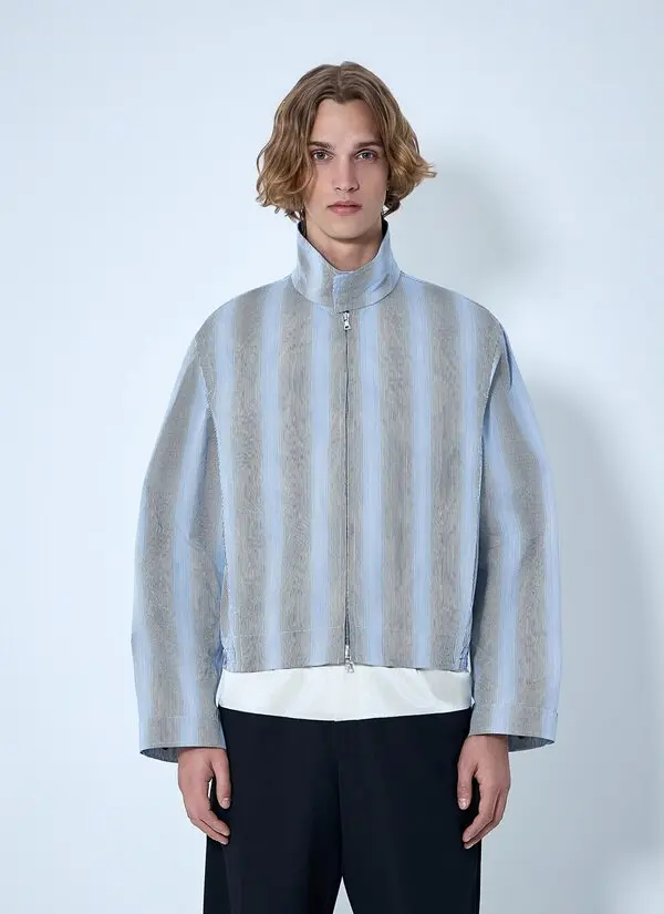Dries Van Noten Striped Zip-up Jacket - Blue