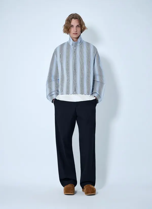 Dries Van Noten Striped Zip-up Jacket - Blue
