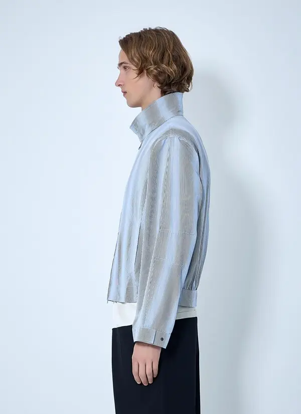 Dries Van Noten Striped Zip-up Jacket - Blue