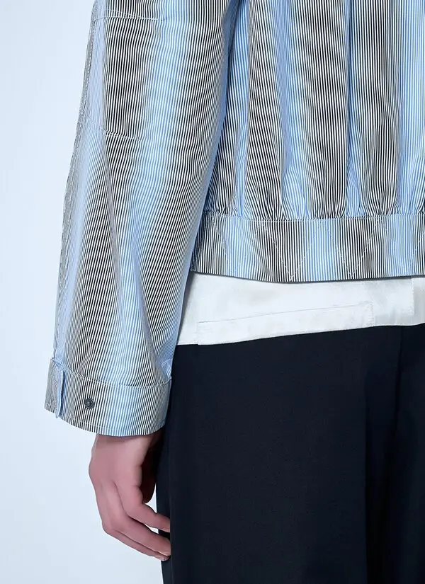 Dries Van Noten Striped Zip-up Jacket - Blue