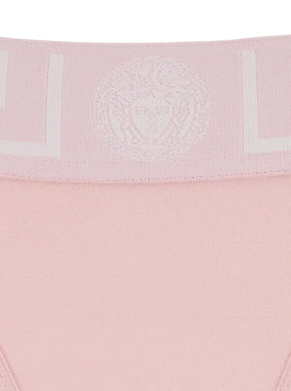 Versace Underwear With Greca And Medusa Detail In Stretch Cotton - Pink