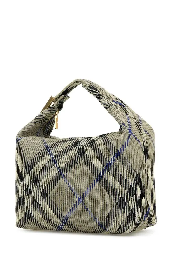 Burberry Embroidered Nylon Medium Peg Handbag