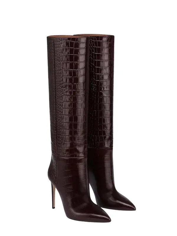 Paris Texas Crocodile-embossed Leather Boot
