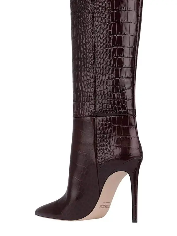 Paris Texas Crocodile-embossed Leather Boot