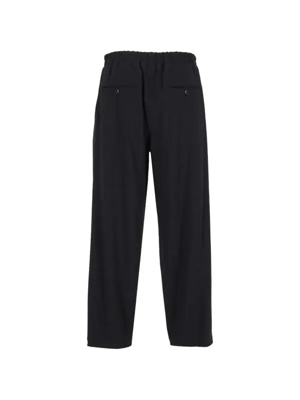 Giorgio Armani Virgin Wool Crepe Single-pleated Trousers - Blue