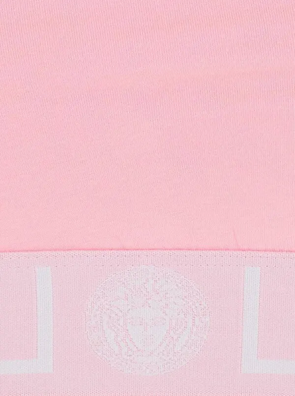 Versace Sport Top With Greca And Medusa Logo In Tech Fabric - Pink