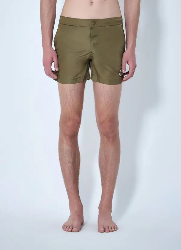 Moncler Elastic Waist Swim Shorts - Green